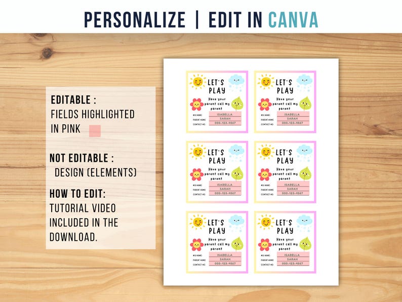 Editable Playdate Cards, Let's Play Printable Cards, Play Date Cards ...