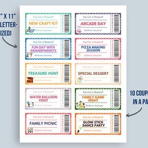 Kids Reward Coupons, Kids Reward Bucks, Editable Coupon Book, Reward ...
