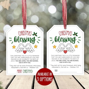 Christmas Blessing Tags, Christmas Gift Tag, Nativity Gift Tags ...