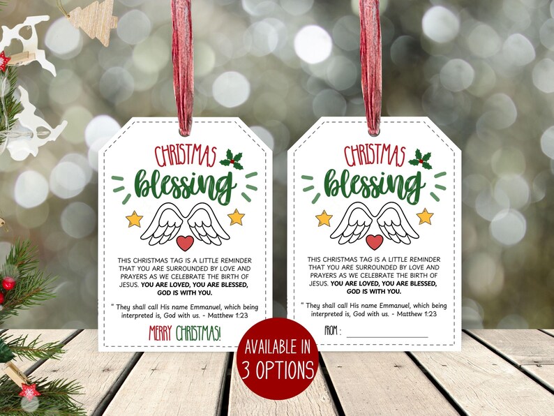 Christmas Blessing Tags, Christmas Gift Tag, Nativity Gift Tags ...