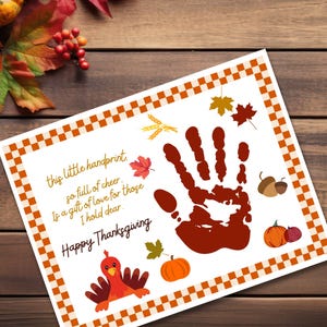 Thanksgiving Handprint Placemat, Turkey Handprint Art, Handprint Poem ...