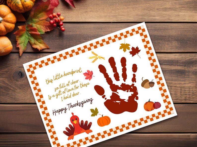 Thanksgiving Handprint Placemat, Turkey Handprint Art, Handprint Poem ...