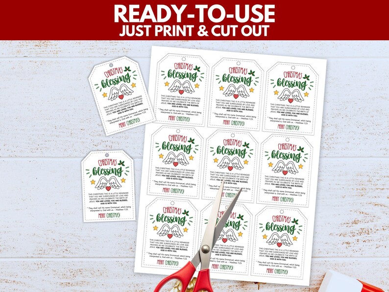 Christmas Blessing Tags, Christmas Gift Tag, Nativity Gift Tags ...