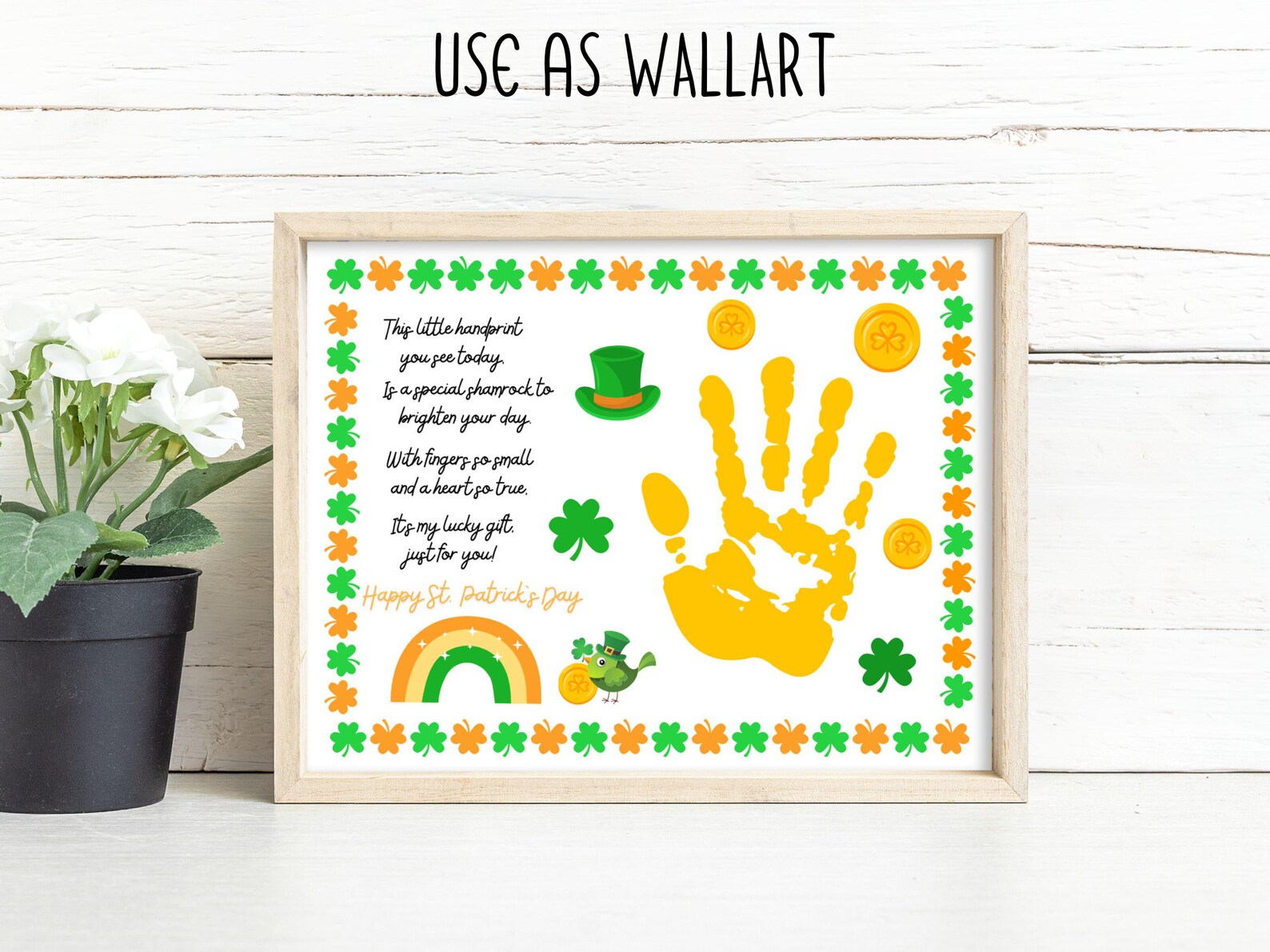St Patricks Day Handprint Craft, Saint Patrick Handprint Art, Handprint ...