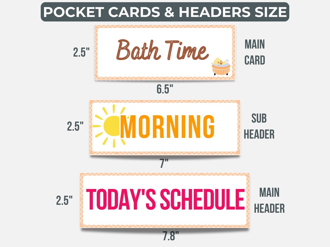 Daily Visual Schedule Pocket Chart Card, Daily Routine Pocket Chart ...