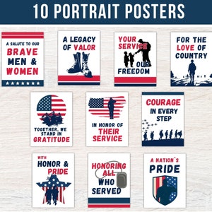 Veterans Day Bulletin Board Kit, Thank You Veterans Posters, Happy ...