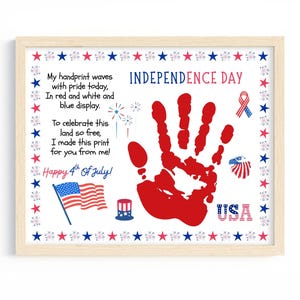 4th of July Handprint Craft, July 4th Handprint, Independence Day ...