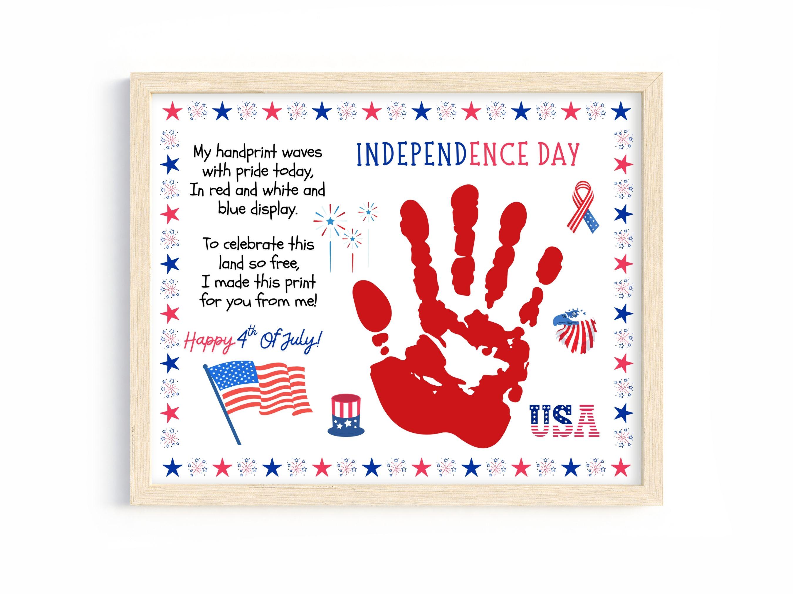 4th of July Handprint Craft, July 4th Handprint, Independence Day ...