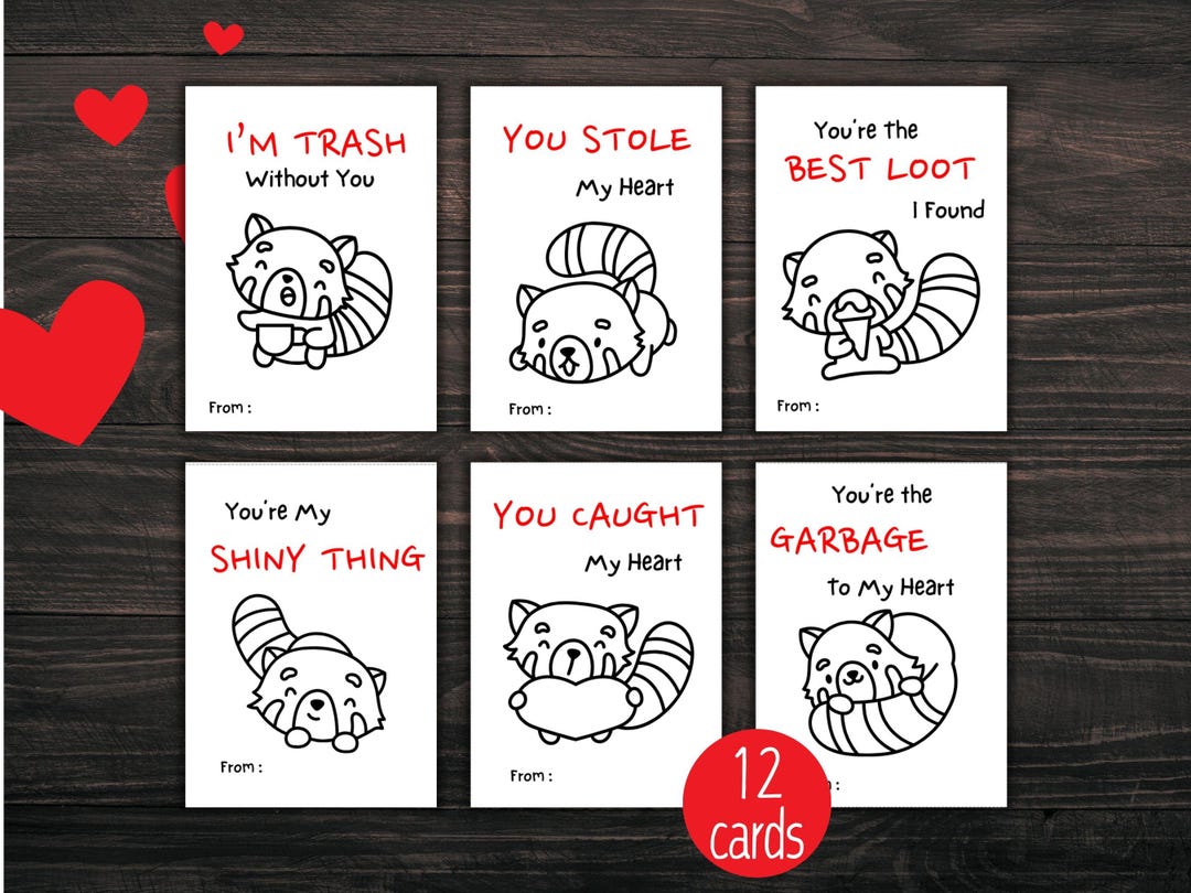 Raccoon Valentine, Funny Raccoon Valentine Day Card, Funny Printable ...