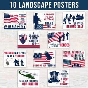 Veterans Day Bulletin Board Kit, Thank You Veterans Posters, Happy ...