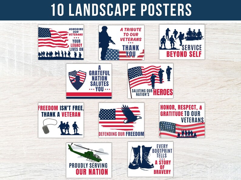 Veterans Day Bulletin Board Kit, Thank You Veterans Posters, Happy ...