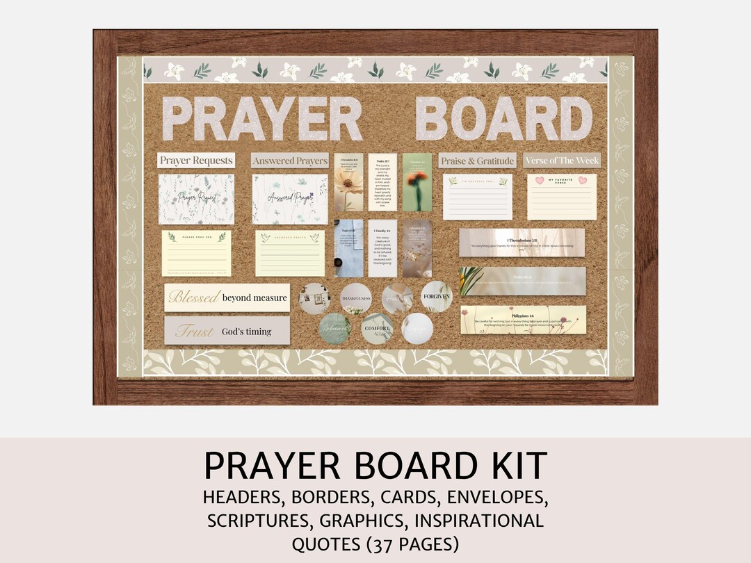 Prayer Board Kit Printable, Prayer Vision Board, Prayer Board Template ...