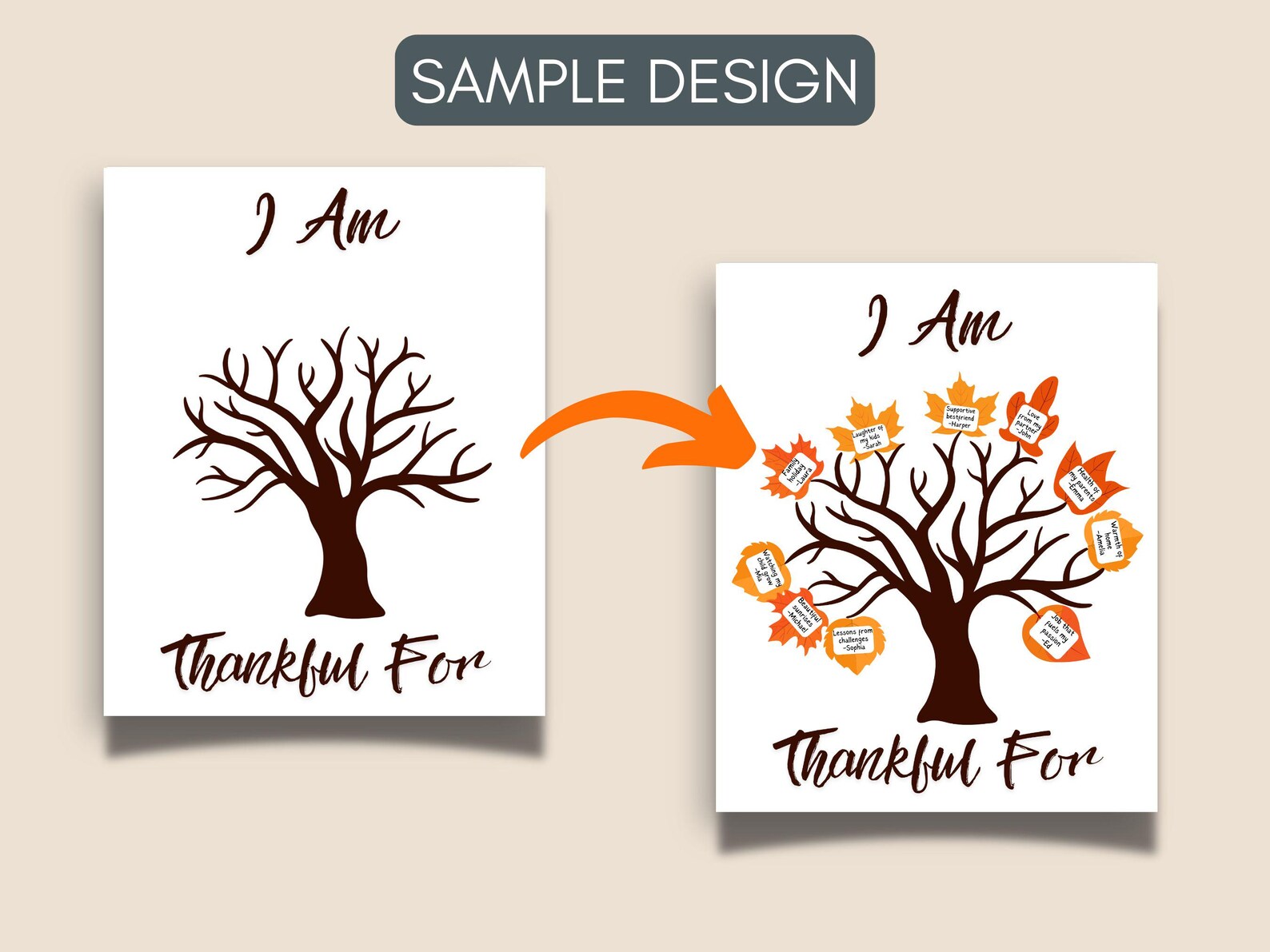 Thanksgiving Gratitude Tree Printable: Family Activity (PDF) - Etsy