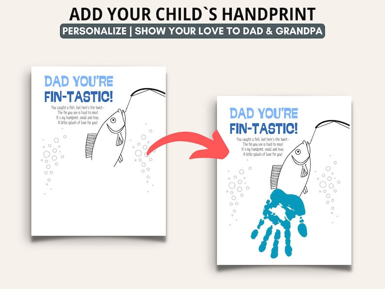 Fathers Day Handprint Fishing Craft, Fathers Day Craft From Kids ...