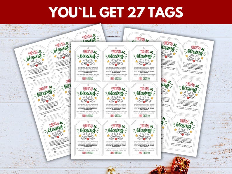 Christmas Blessing Tags, Christmas Gift Tag, Nativity Gift Tags ...