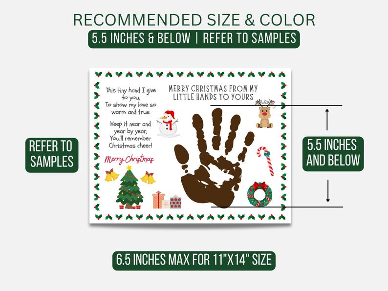 Christmas Handprint Craft Printable, Handprint Keepsake, Christmas ...