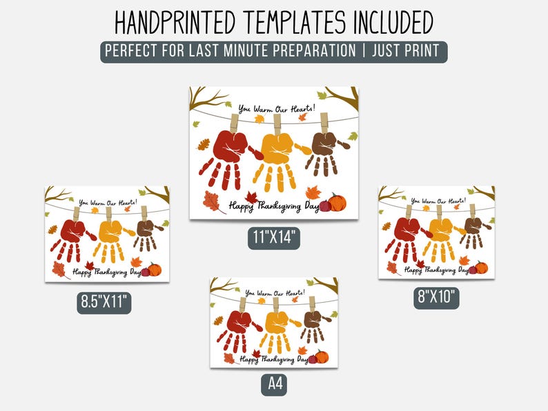 Thanksgiving Handprint Craft: Fall Keepsake Art (printable PDF) - Etsy