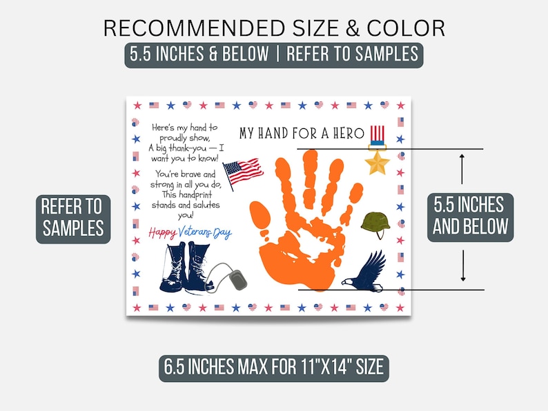 Veterans Day Handprint Craft, Veteran Appreciation, Patriotic Handprint ...