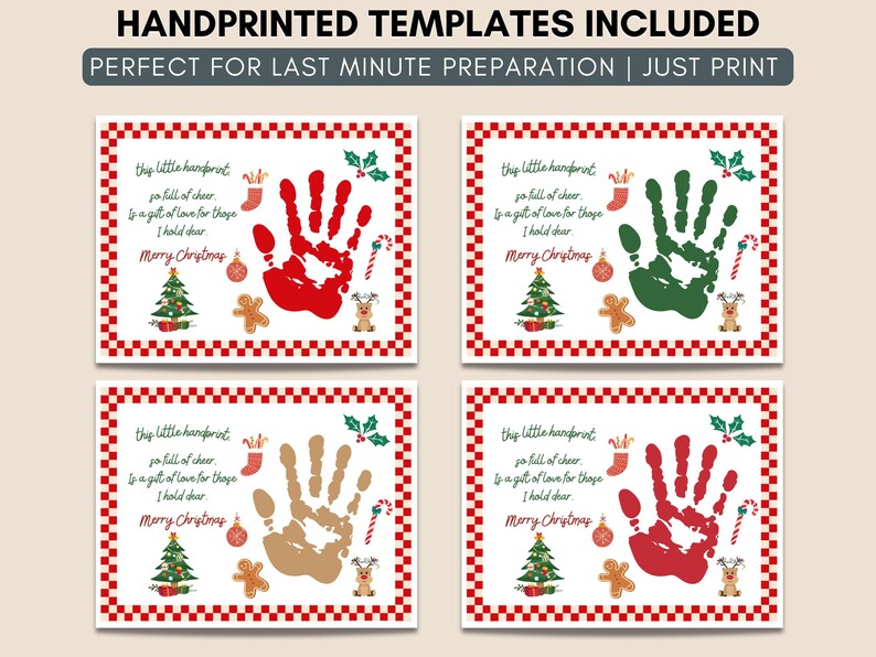 Christmas Handprint Placemat, Christmas Handprint Art, Handprint Poem ...