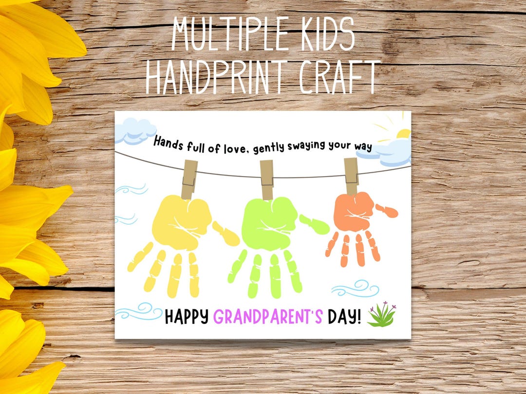 Grandparents Day Handprint Art: Keepsake Gift for Multiple Kids (PDF ...