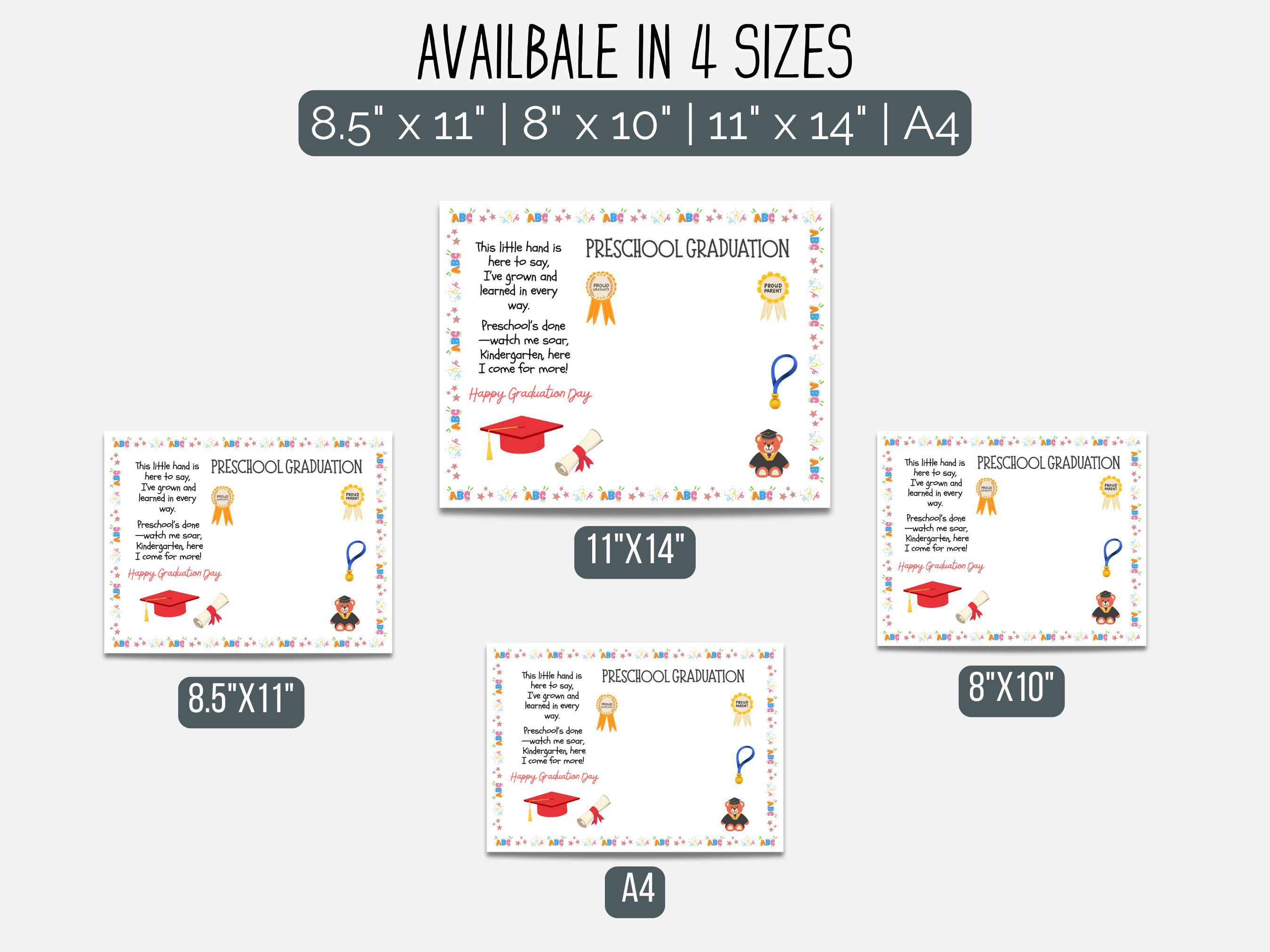 Preschool Graduation Handprint Craft, Graduation Handprint Poem, Last ...