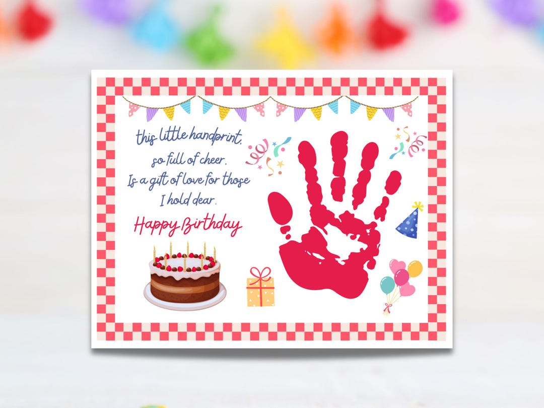 Birthday Handprint Art, Handprint Art Craft, Happy Birthday Handprint ...