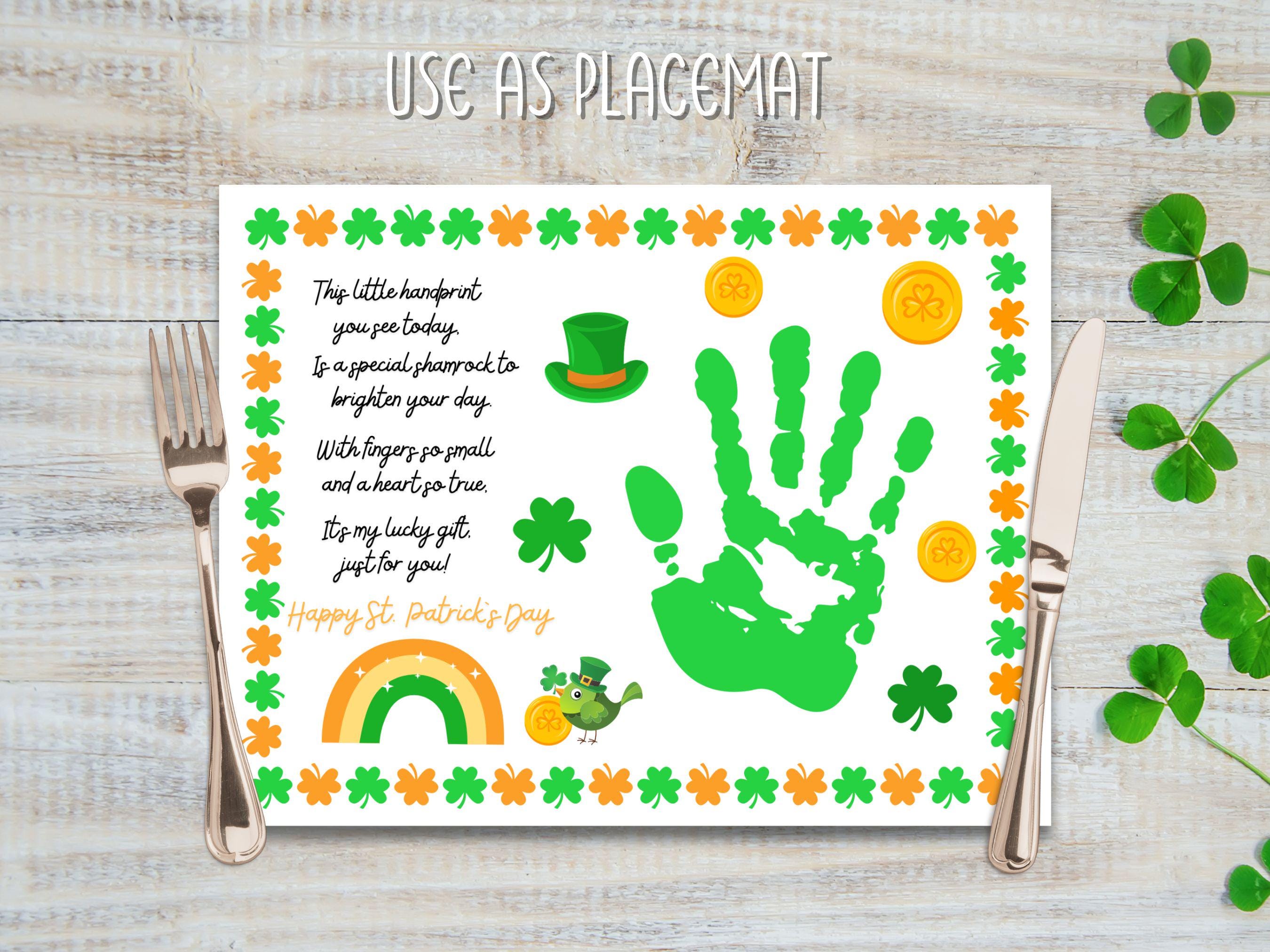 St Patricks Day Handprint Craft, Saint Patrick Handprint Art, Handprint ...