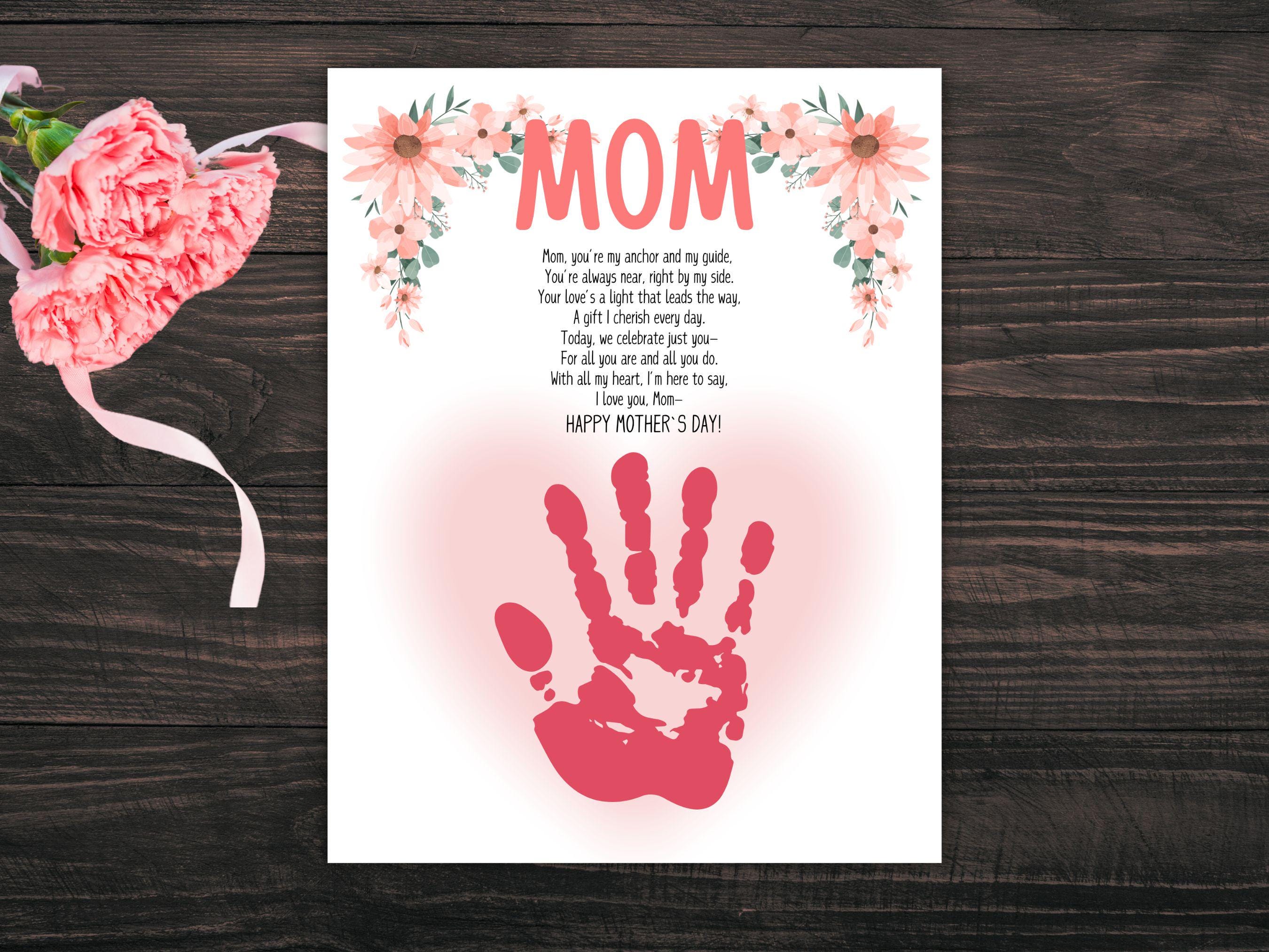 Mom Handprint Craft, Mother's Day Handprint Art, Mom Handprint Poem ...