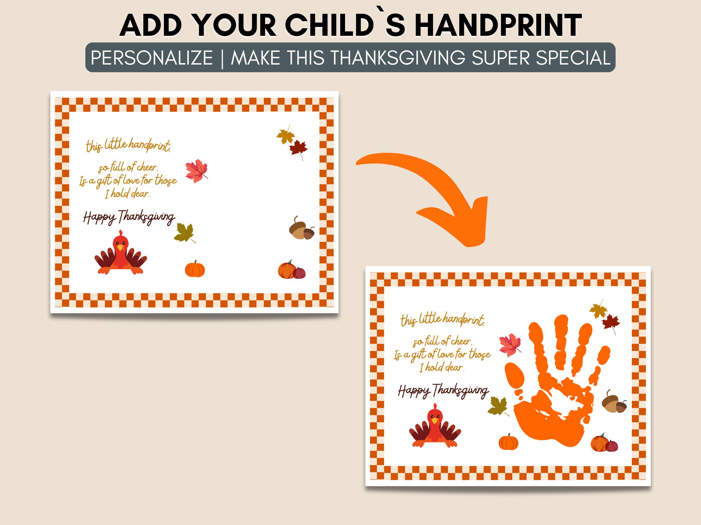 Thanksgiving Handprint Placemat, Turkey Handprint Art, Handprint Poem ...