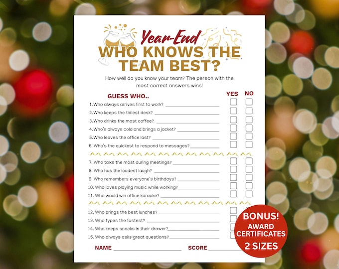 Office Team Building Games, Printable How Well Do You Know Your Team ...