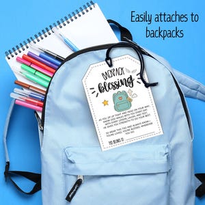 Editable Backpack Blessing Tags, Preschool Backpack Tag, Back to School ...