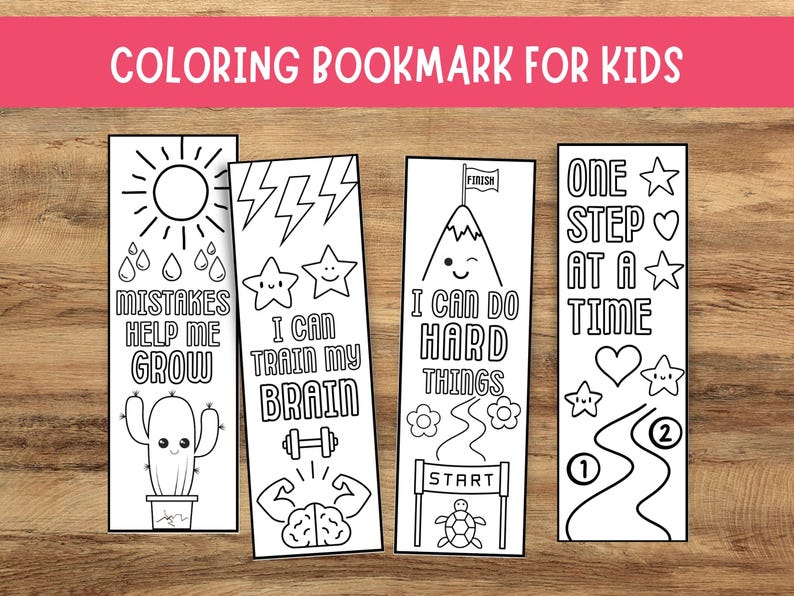 Printable Coloring Bookmarks for Kids: Back to School DIY Craft (PDF ...