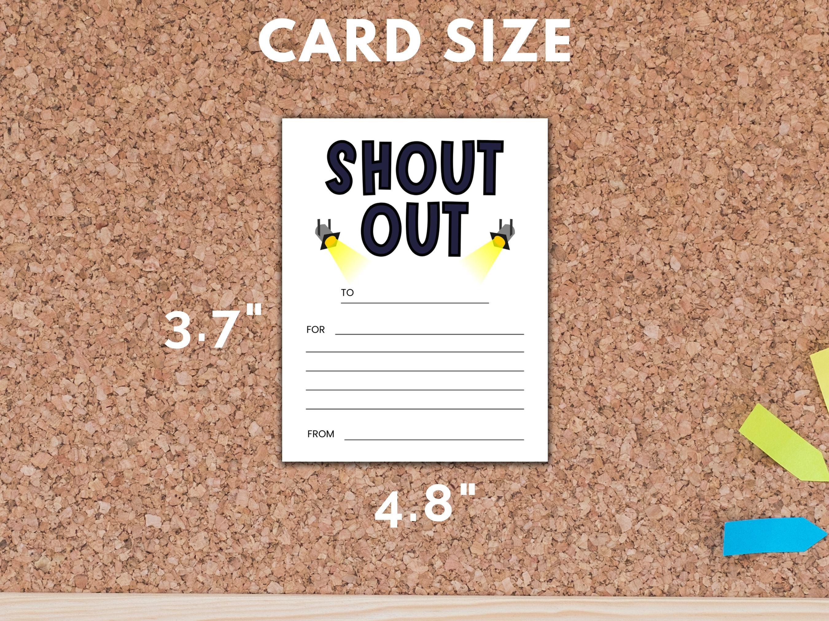 Staff Shout Out Cards, Employee Appreciation, Staff Appreciation, Team ...