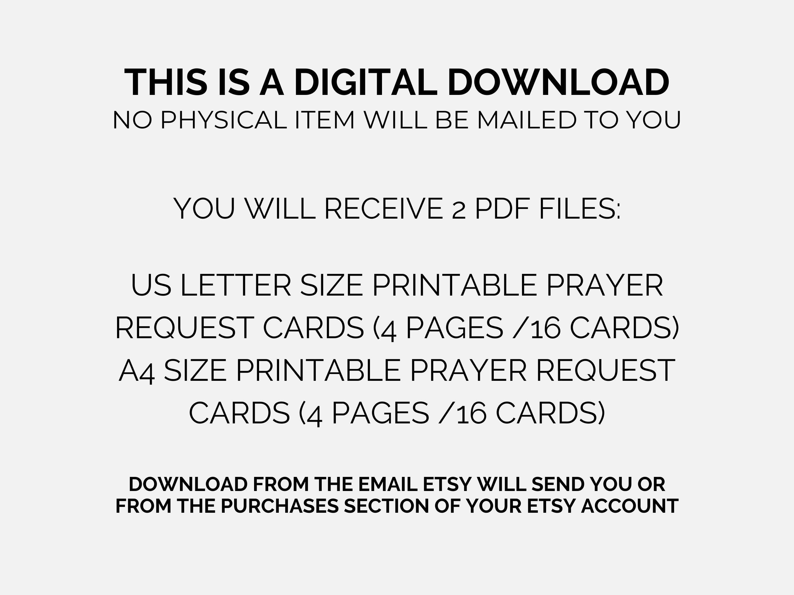 Prayer Requests Card, Printable Prayer Cards Template, Sunday School ...