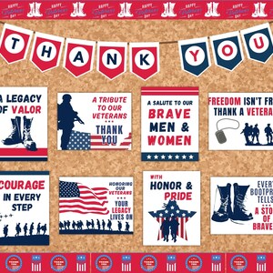 Veterans Day Bulletin Board Kit, Thank You Veterans Posters, Happy ...