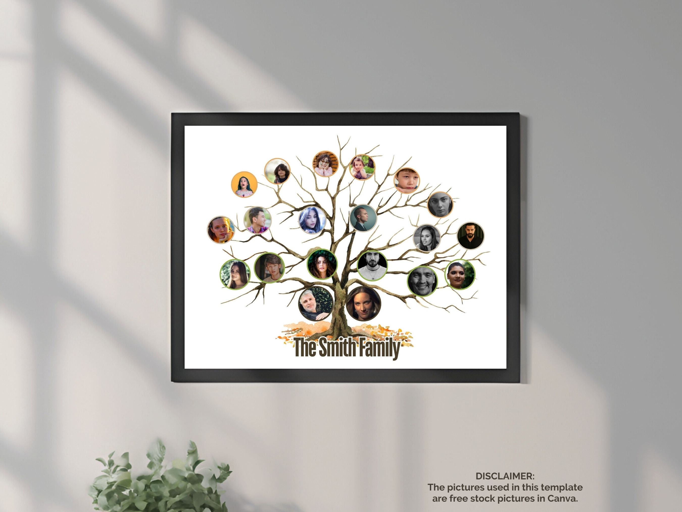 Editable Family Tree, Family Tree Wall Art, Family Tree Template ...
