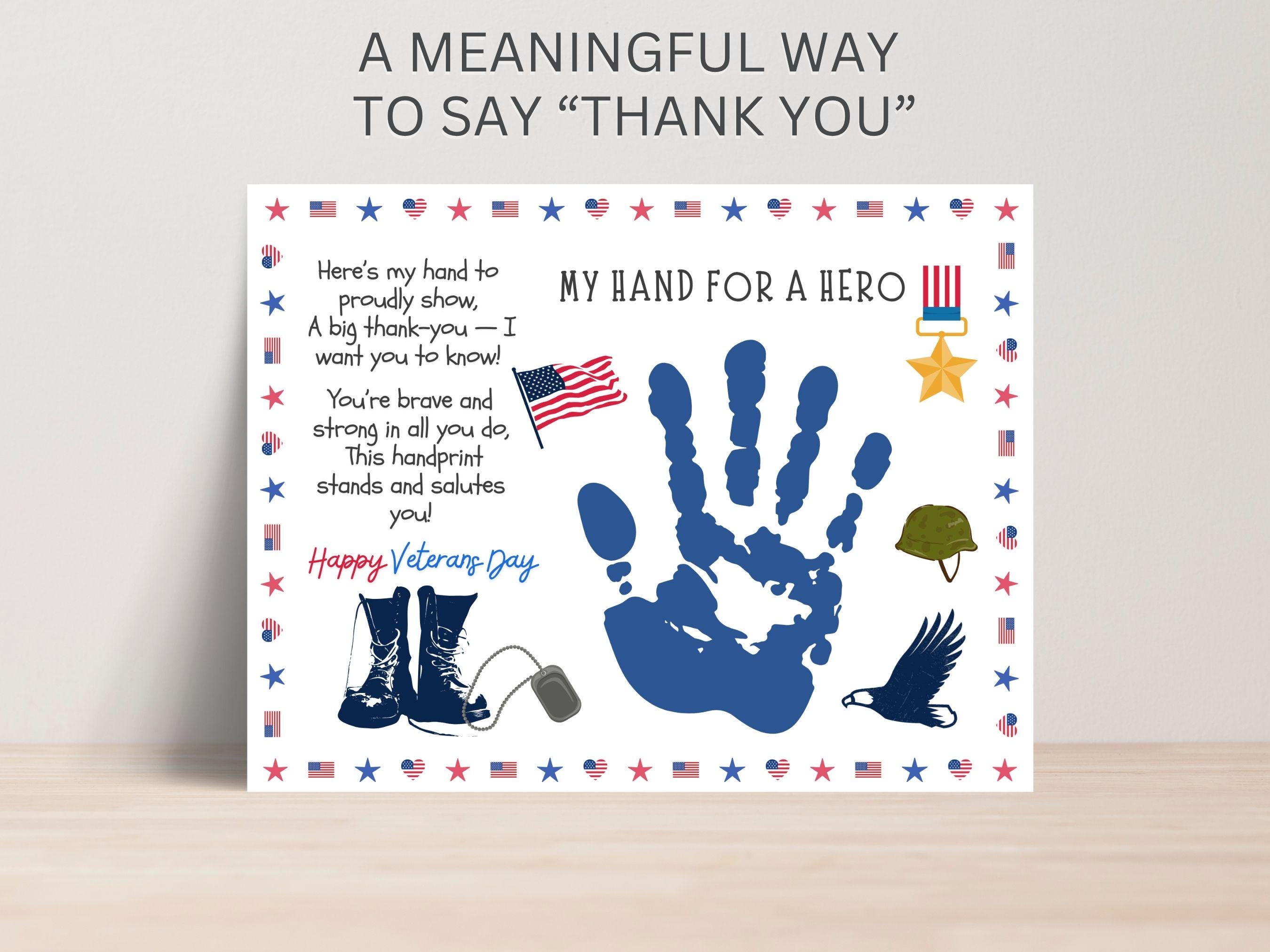 Veterans Day Handprint Craft, Veteran Appreciation, Patriotic Handprint ...