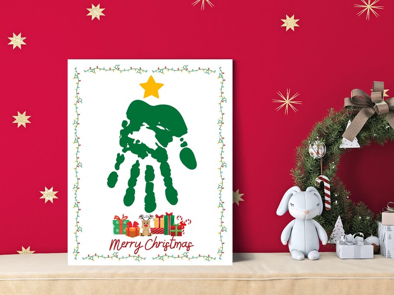 Christmas Tree Handprint Craft, Holiday Handprint, Christmas Handprint ...