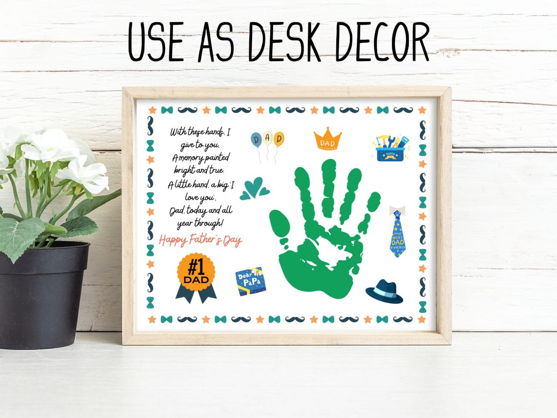 Fathers Day Handprint Craft, Fathers Day Keepsake Poem, Fathers Day ...