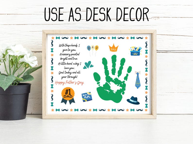 Fathers Day Handprint Craft, Fathers Day Keepsake Poem, Fathers Day ...