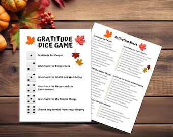 Thanksgiving Gratitude Dice Game, Printable Thanksgiving Games ...