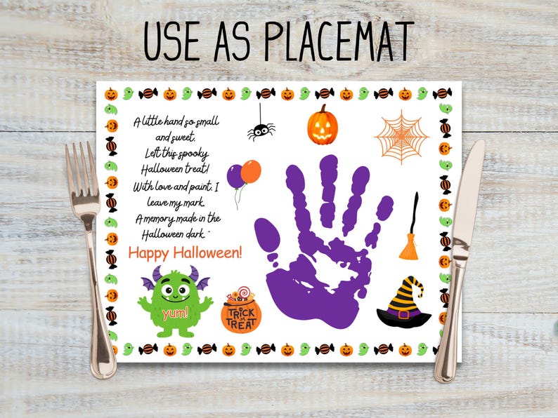 Halloween Handprint Craft Template: Preschool Classroom Keepsake ...
