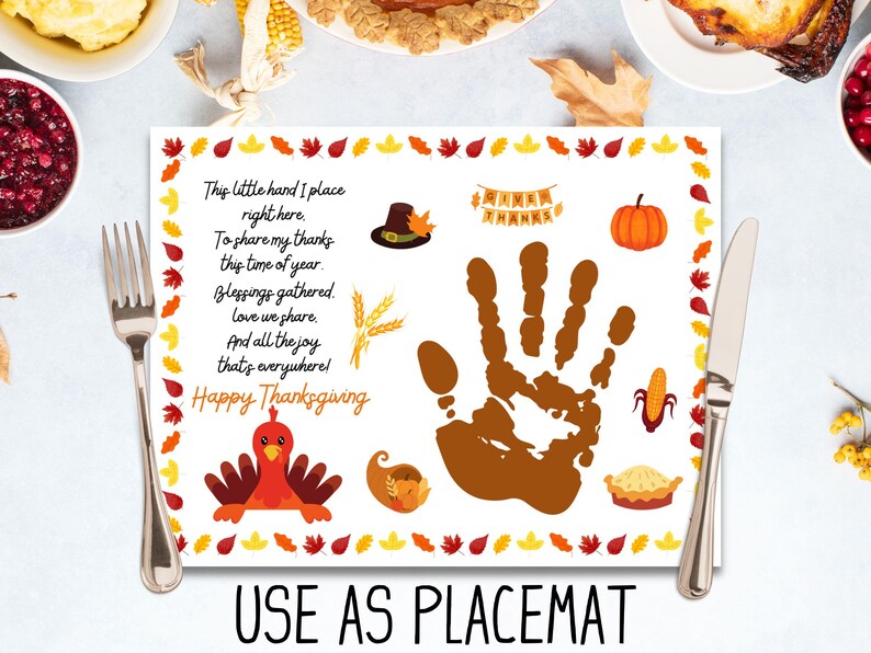 Thanksgiving Handprint Craft: Turkey Poem Art, Preschool Fall Activity ...