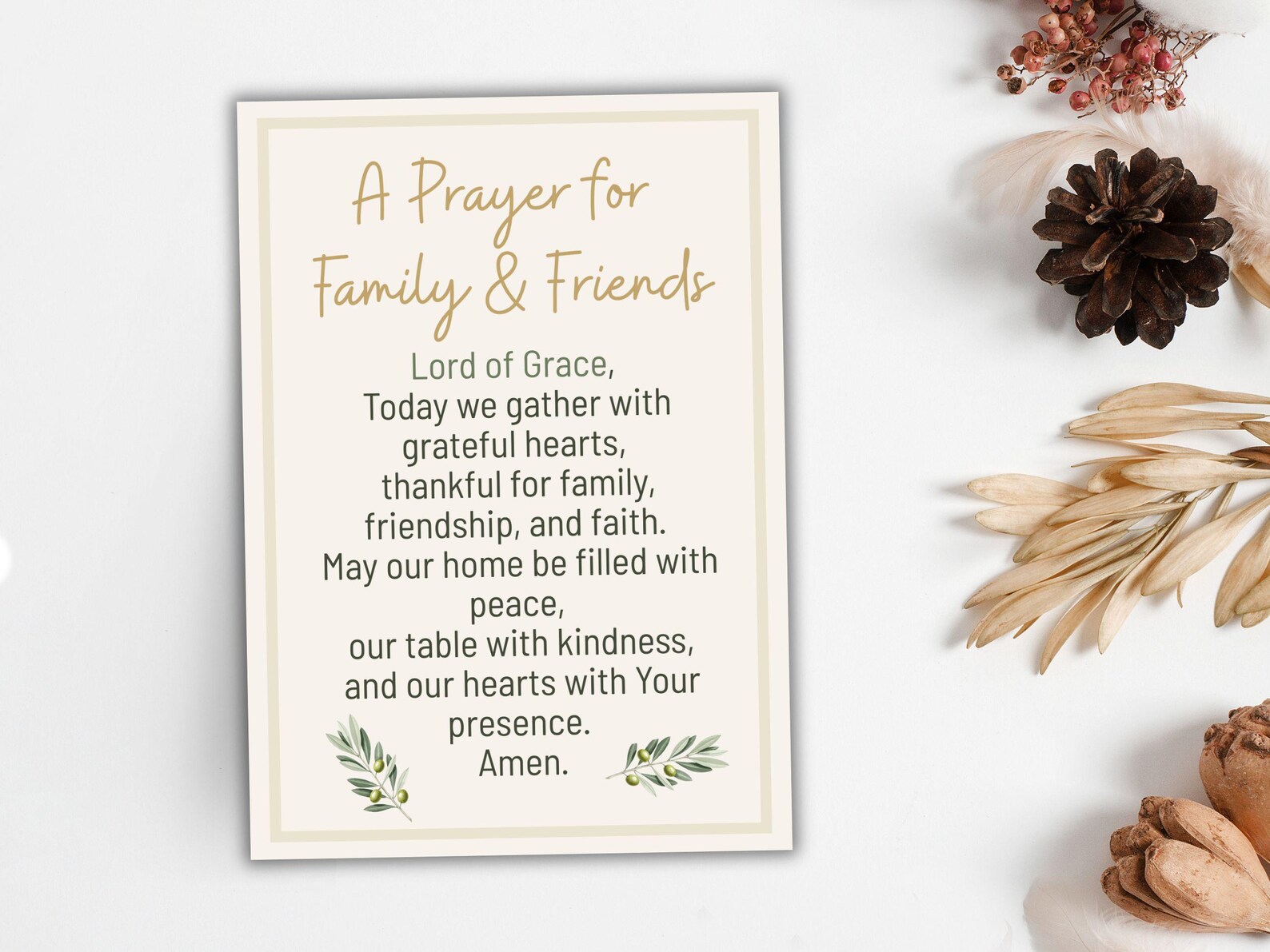 Thanksgiving Prayer Cards Printable Set, Thanksgiving Blessing Bundle ...