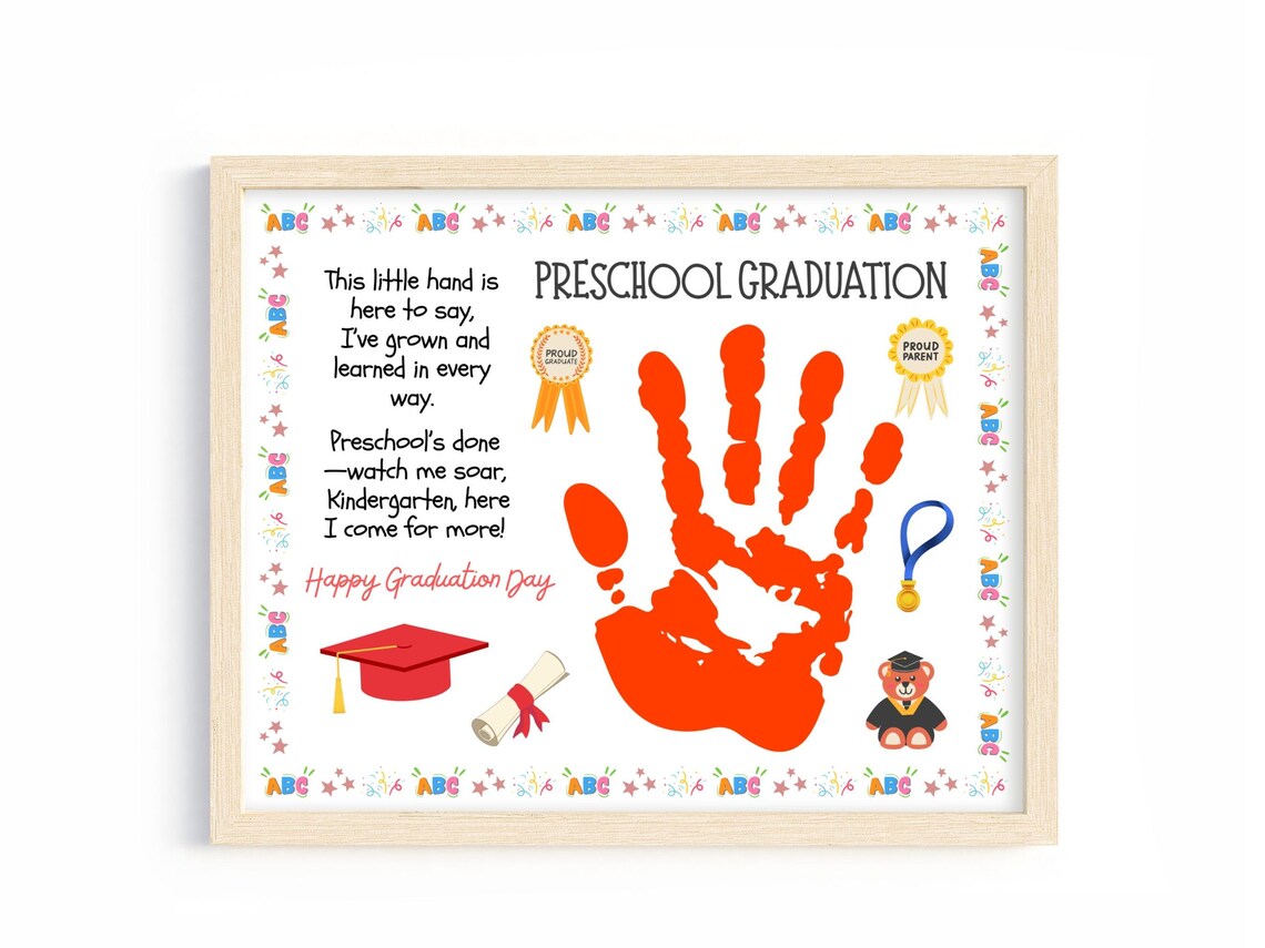 Preschool Graduation Handprint Craft, Graduation Handprint Poem, Last ...