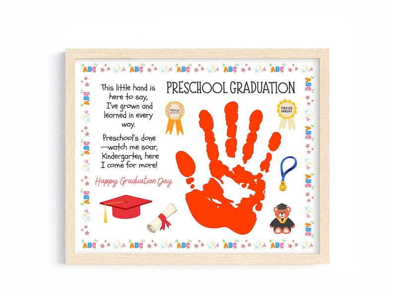 Preschool Graduation Handprint Craft, Graduation Handprint Poem, Last ...