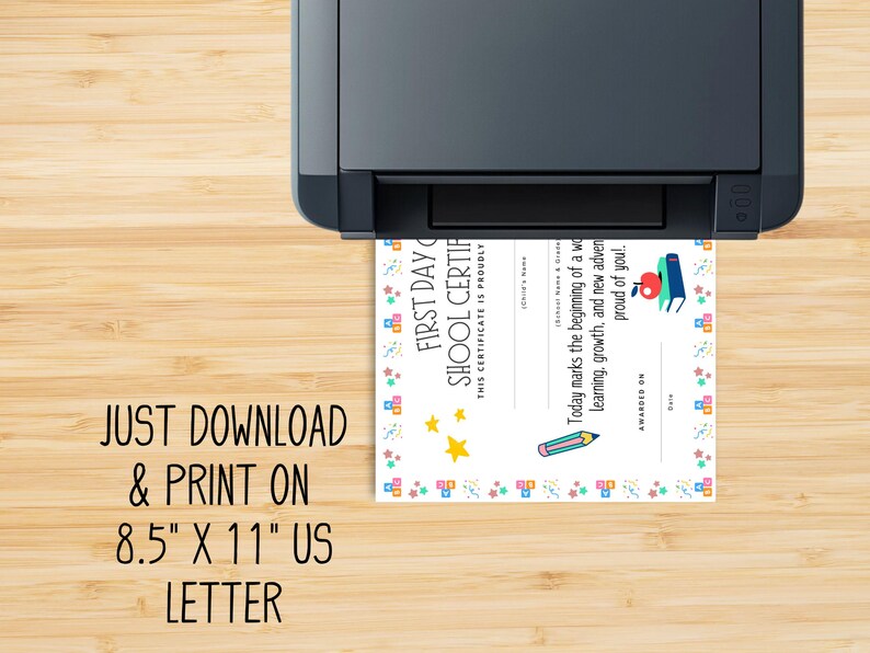 Editable First Day of School Certificate, Back to School Certificate ...