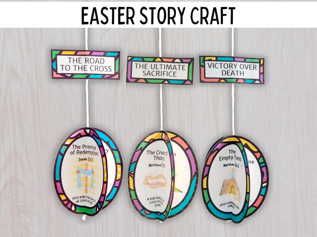 Easter Story Craft, Christian Easter Egg 3D Craft, Easter Bible Craft ...