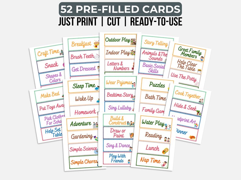 Daily Visual Schedule Pocket Chart Card, Daily Routine Pocket Chart ...