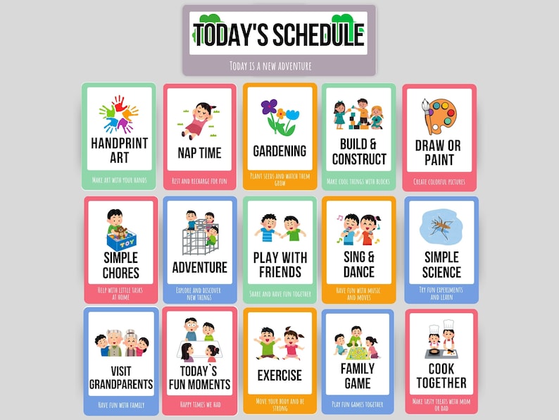 Daily Routine Cards, Visual Schedule Kids, Daily Schedule Pocket Chart ...